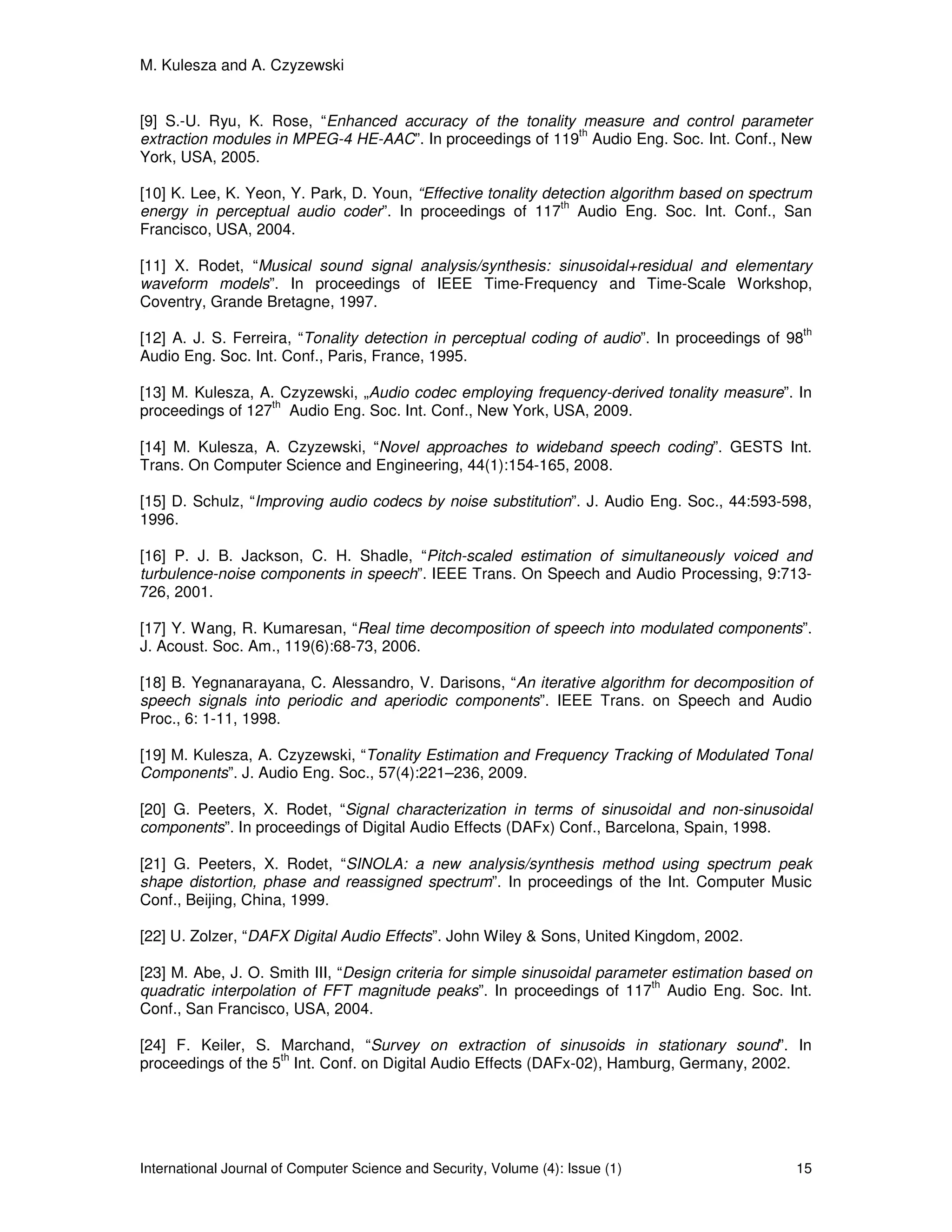 Frequency based criterion for distinguishing tonal and noisy spectral components | PDF