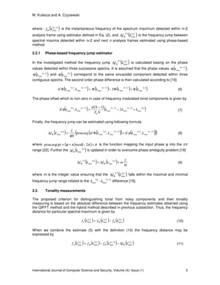 Frequency based criterion for distinguishing tonal and noisy spectral components | PDF