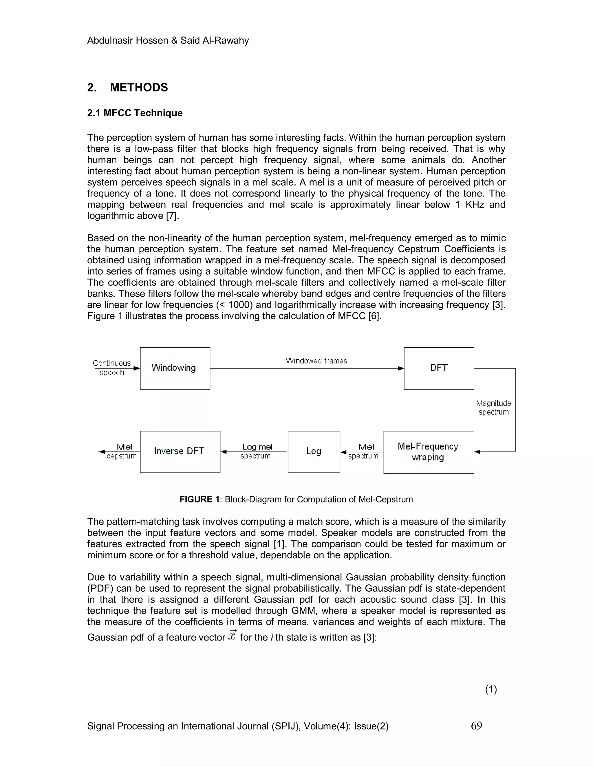 A Text-Independent Speaker Identification System based on The Zak Transform | PDF