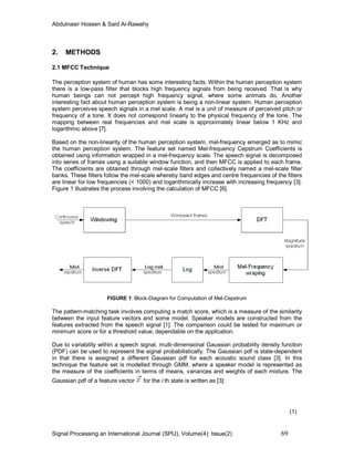 A Text-Independent Speaker Identification System based on The Zak Transform | PDF