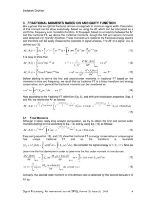 On Fractional Fourier Transform Moments Based On Ambiguity Function | PDF