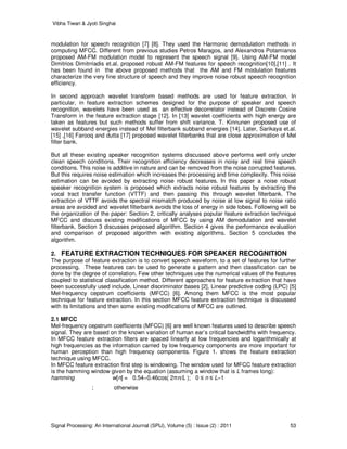 Wavelet Based Noise Robust Features for Speaker Recognition | PDF | Digital Audio | Computer ...