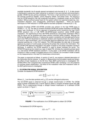 Power Efficiency Improvement in CE-OFDM System With 0 dB IBO for Transmission over PLC Network | PDF
