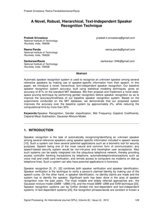 A Novel, Robust, Hierarchical, Text-Independent Speaker Recognition ...