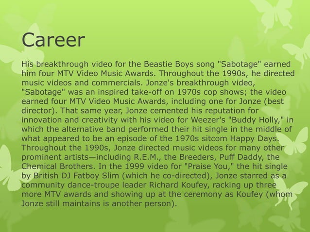 Spike Jonze - Case Study | PPT