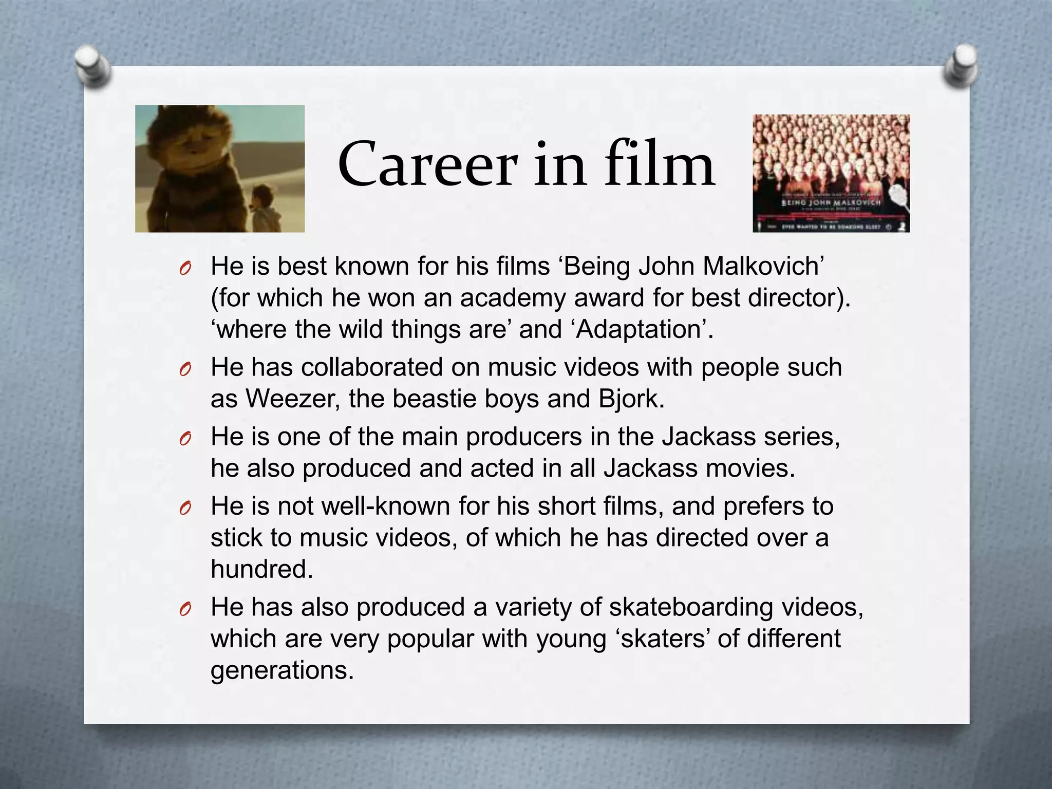 Spike jonze directors study | PPTX