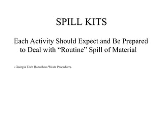Spill Management for industry related chemical & oil spillalges control ...