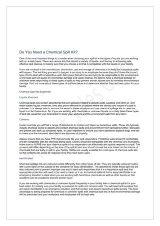Spill Absorbents - FAQs | PDF