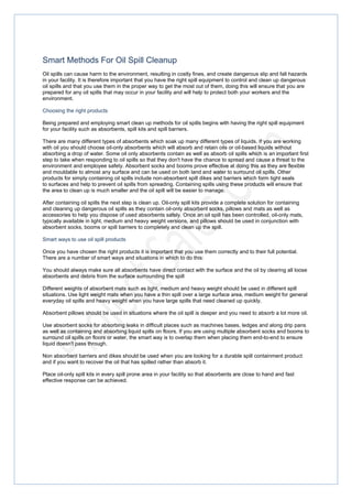 Spill Absorbents - FAQs | PDF