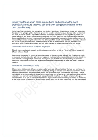 Spill Absorbents - FAQs | PDF