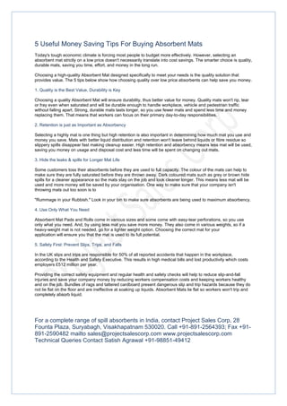 Spill Absorbents - FAQs | PDF