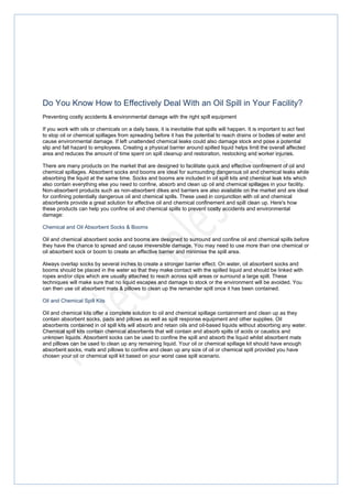 Spill Absorbents - FAQs | PDF