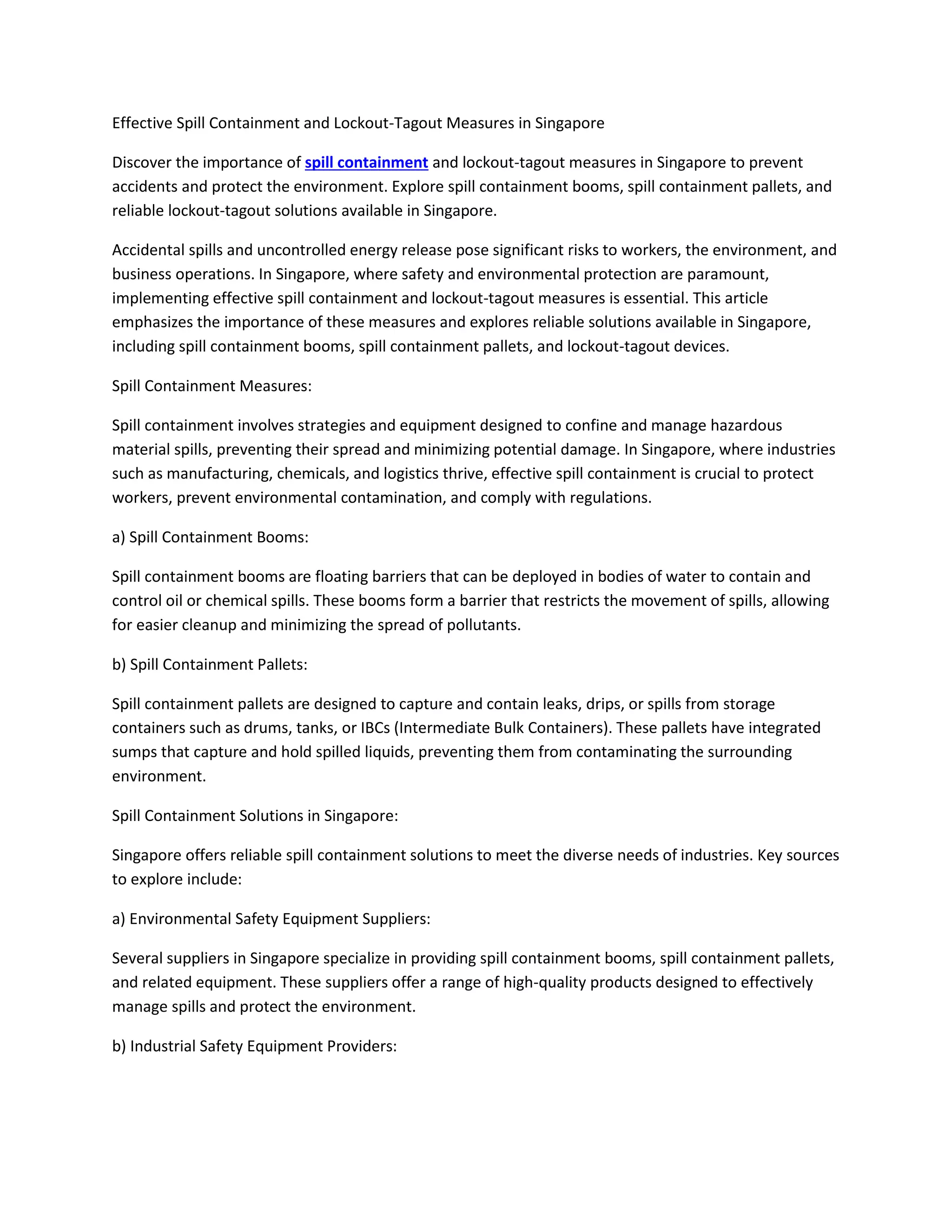 Spill containment | DOCX