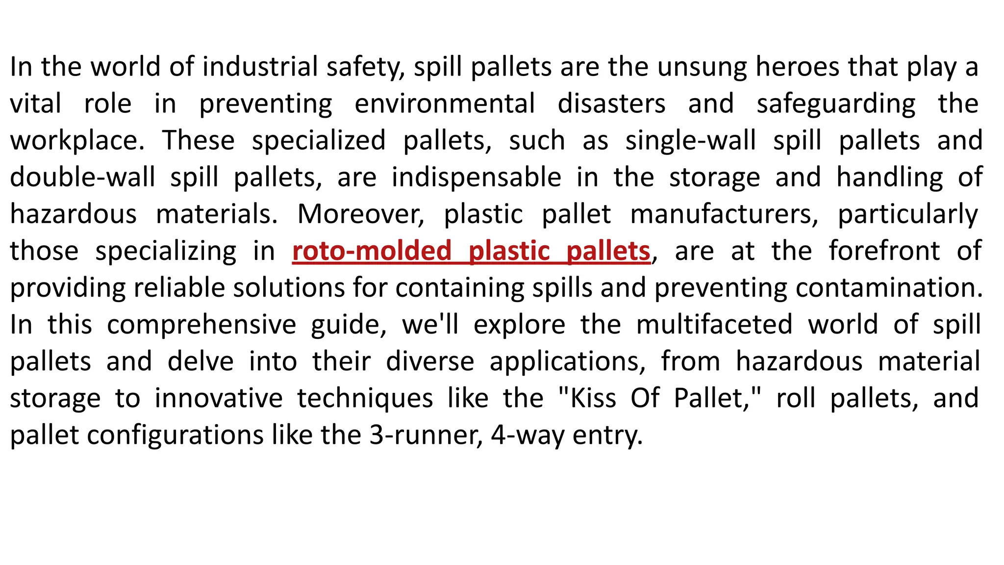 Spill Containment Pallets: A Smart Investment for Your Business | PDF ...