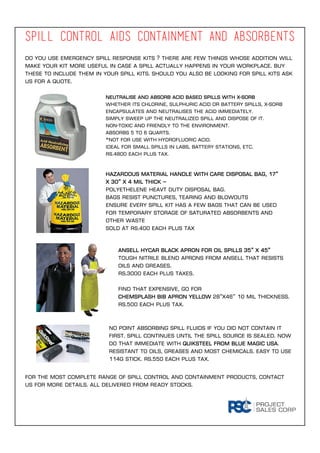 Spill Control Accessories | PDF