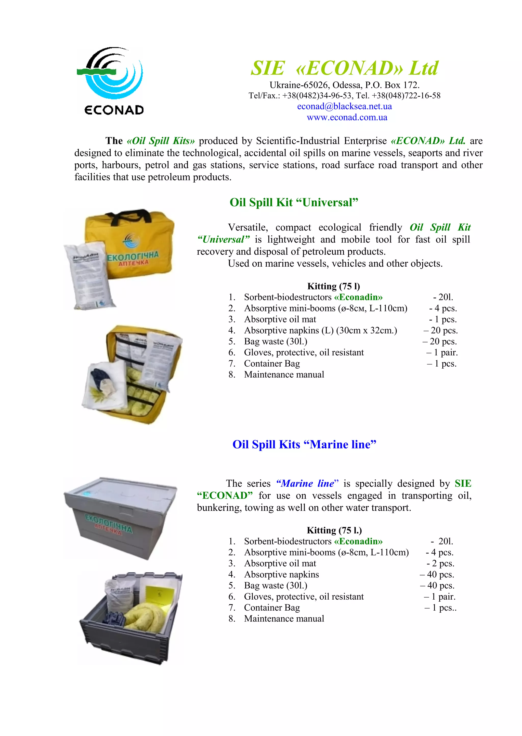 Spill kits 2010 engl | PDF