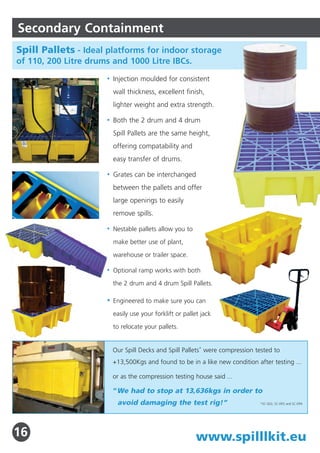 Spill Kits and Containment Systems: Oil Technics Ltd | PDF
