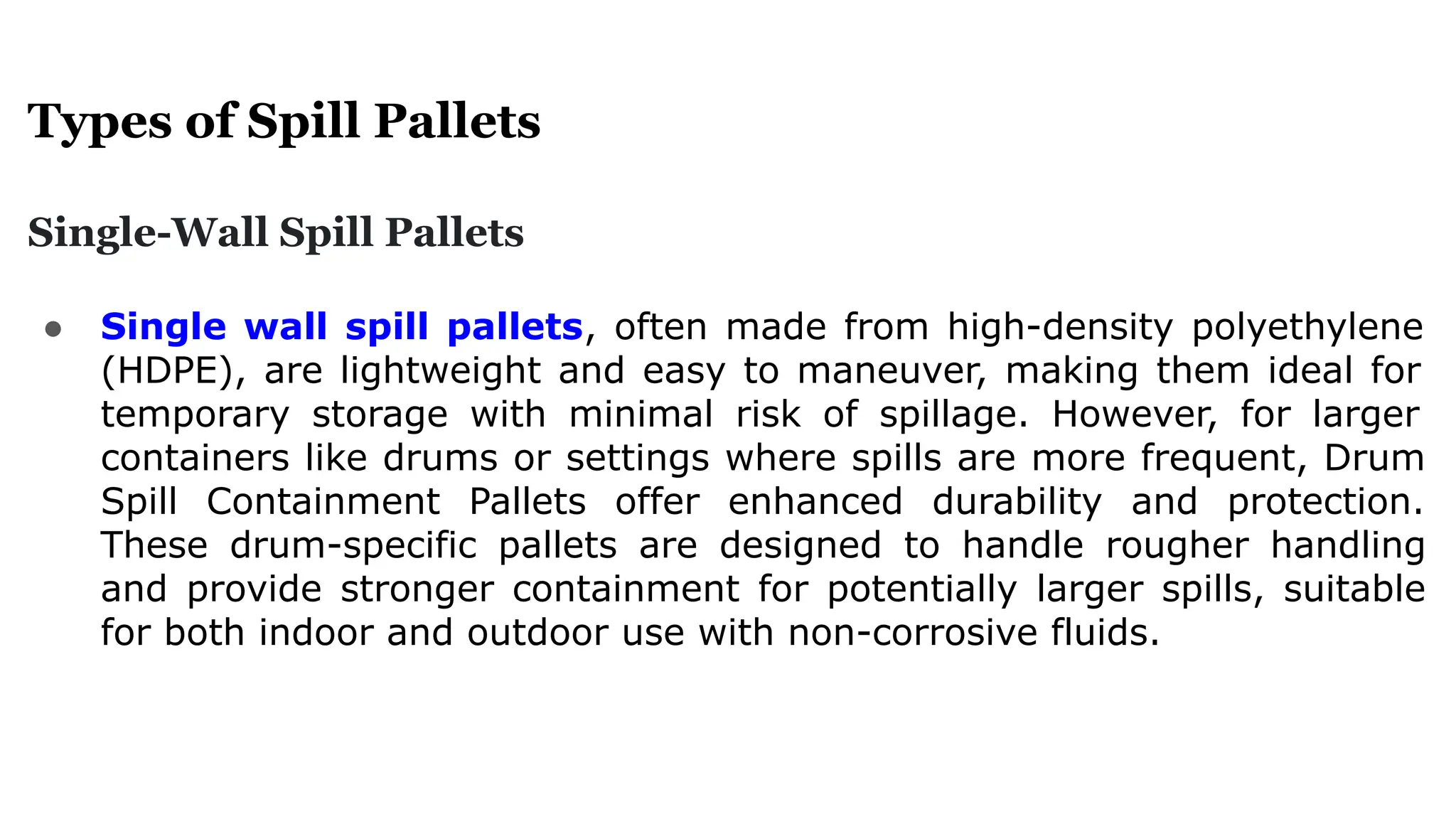 Spill Pallets for Every Industry: A Guide to Choosing the Right Type | PDF