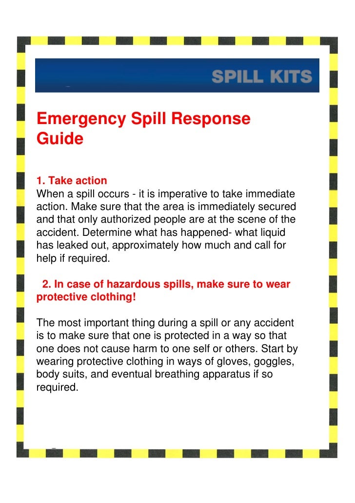 Chemical Spill Response Flow Chart Be Prepared | Stockton University