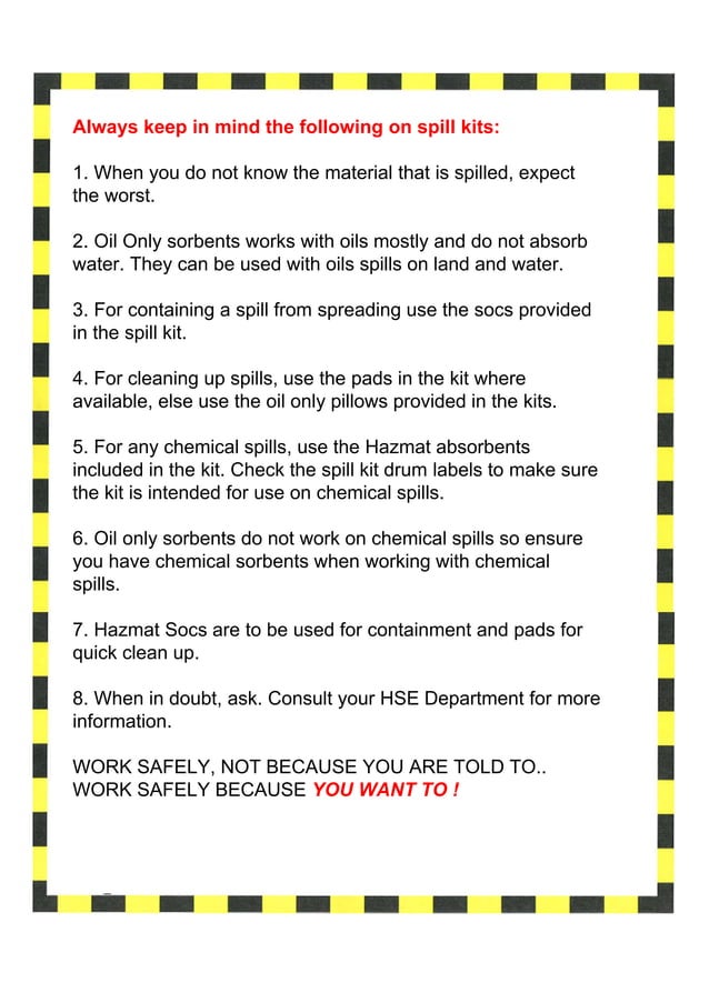 Spill Response Guide for Spill Kits | PDF
