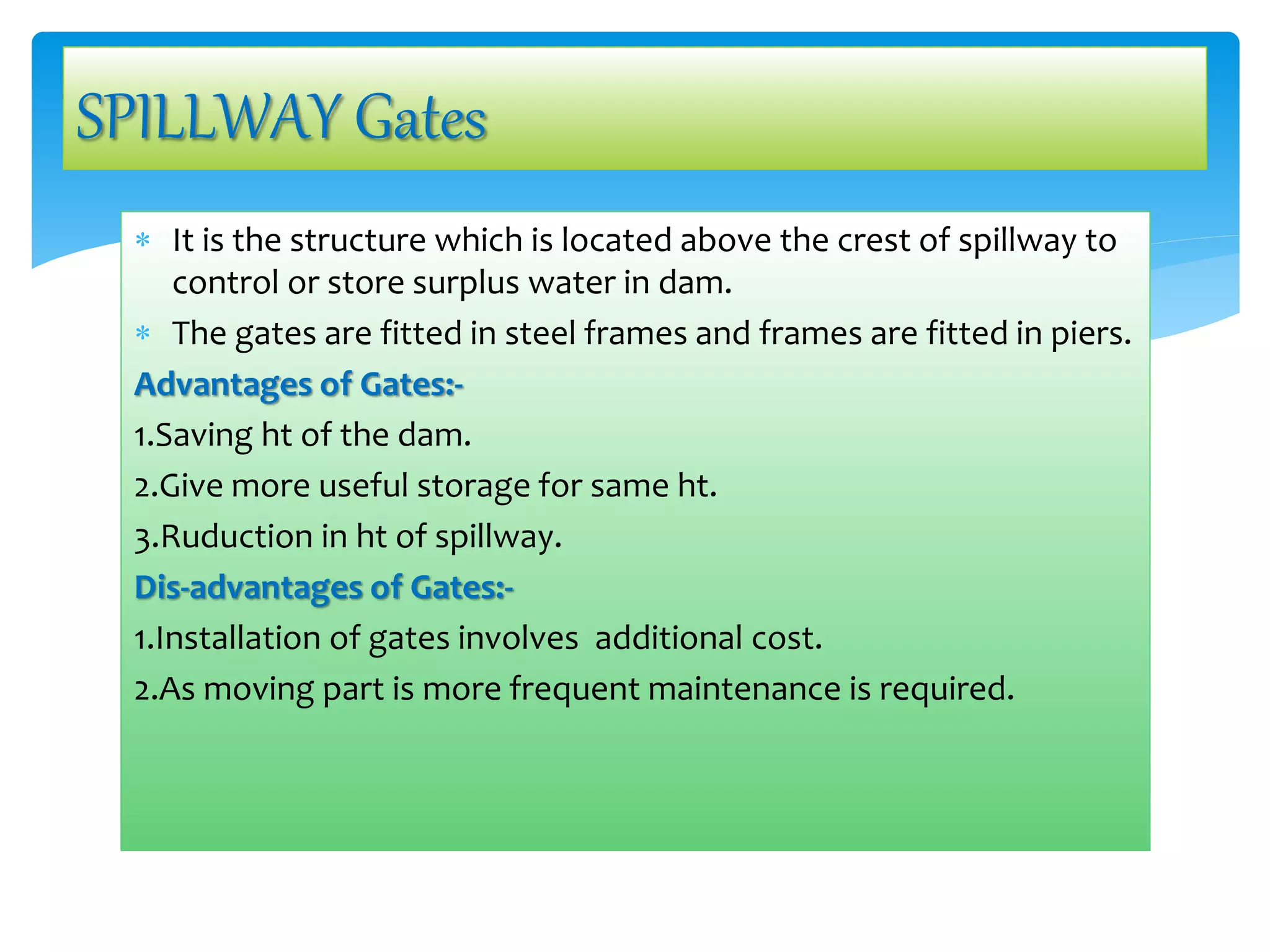 Spillway and gates | PPTX