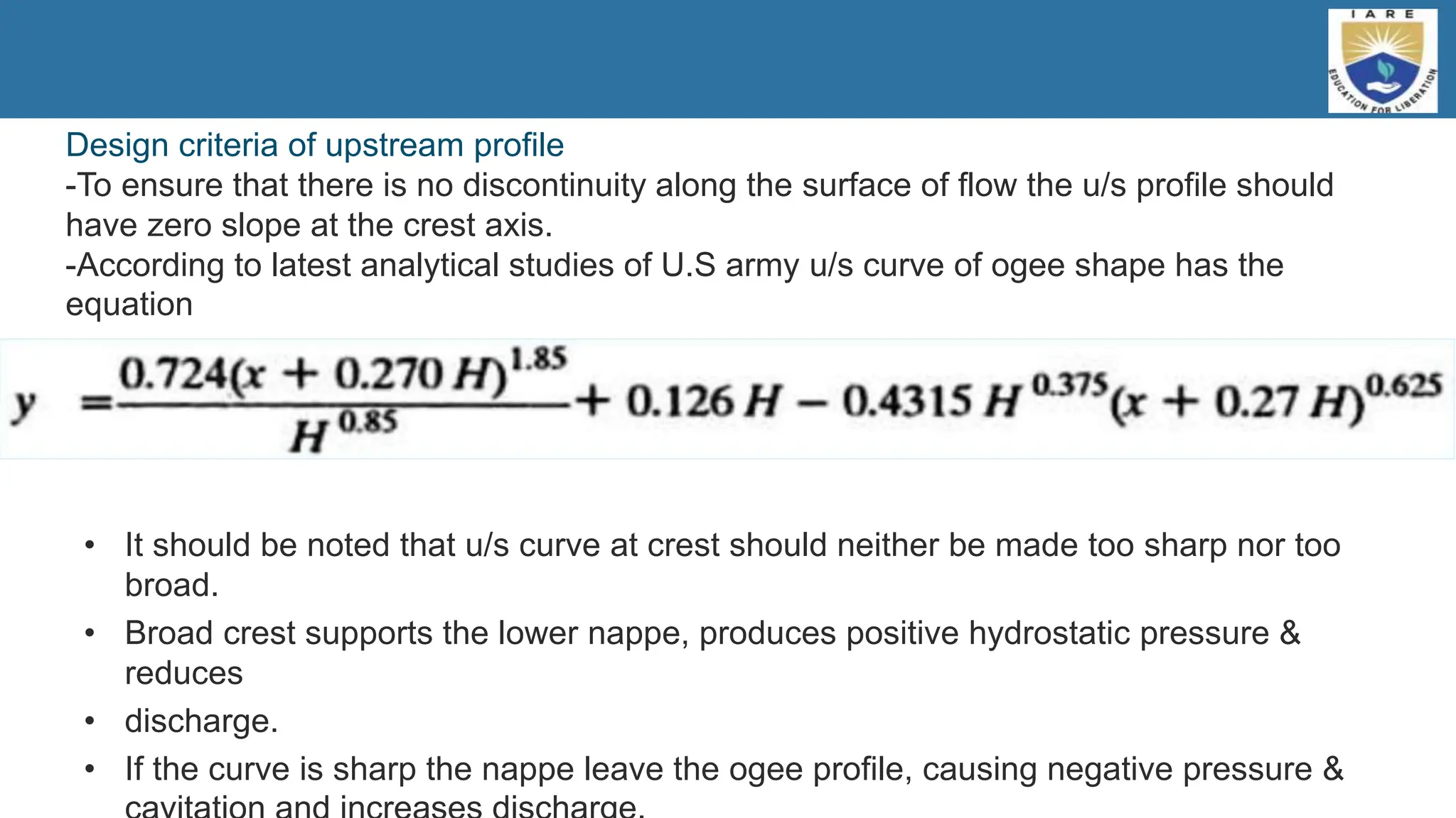 Spillways description and design procedure | PPTX