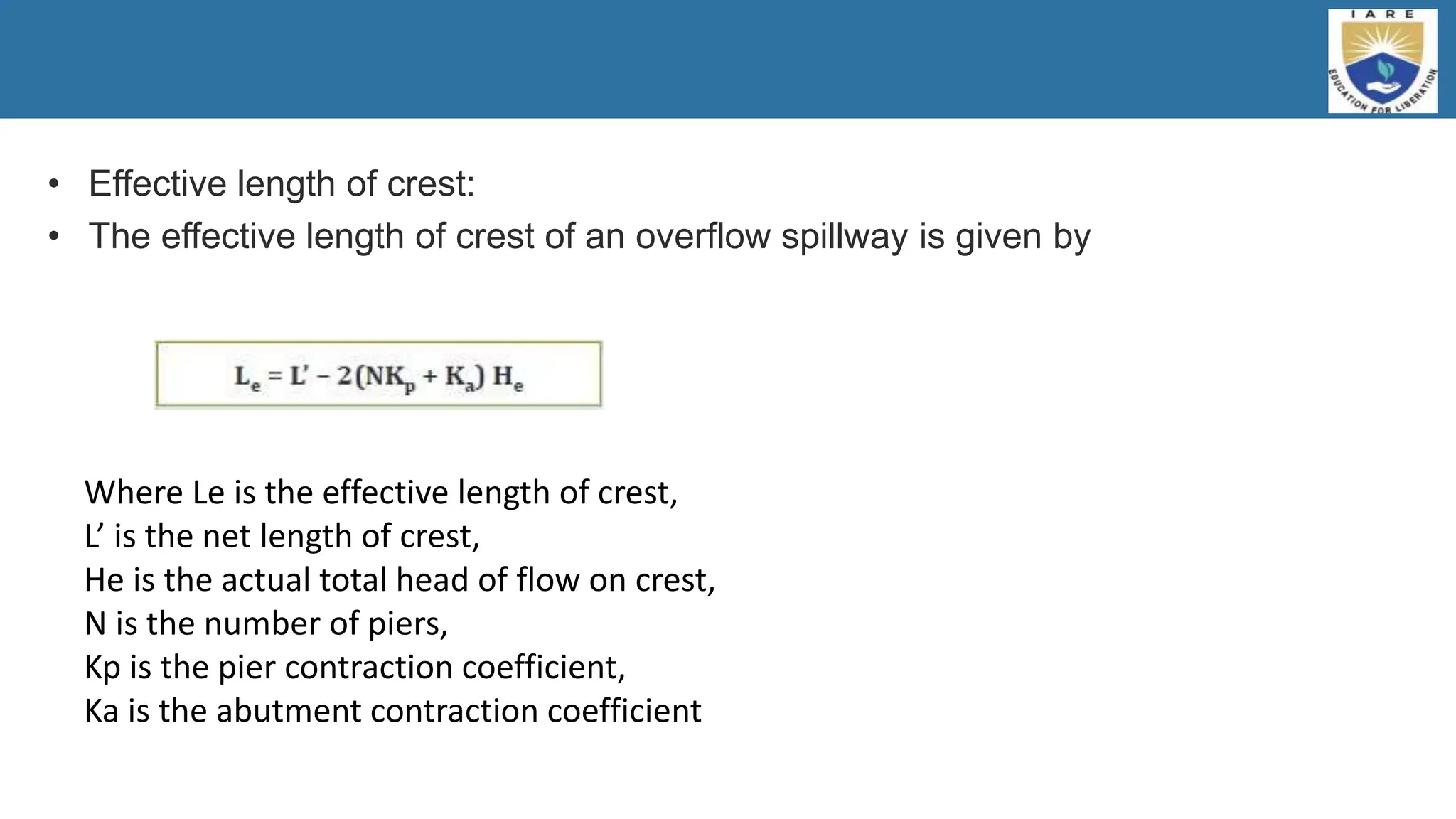 Spillways description and design procedure | PPTX