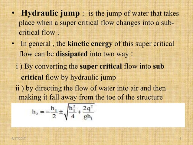 energy dissipator in hydraulic structure | PPTX
