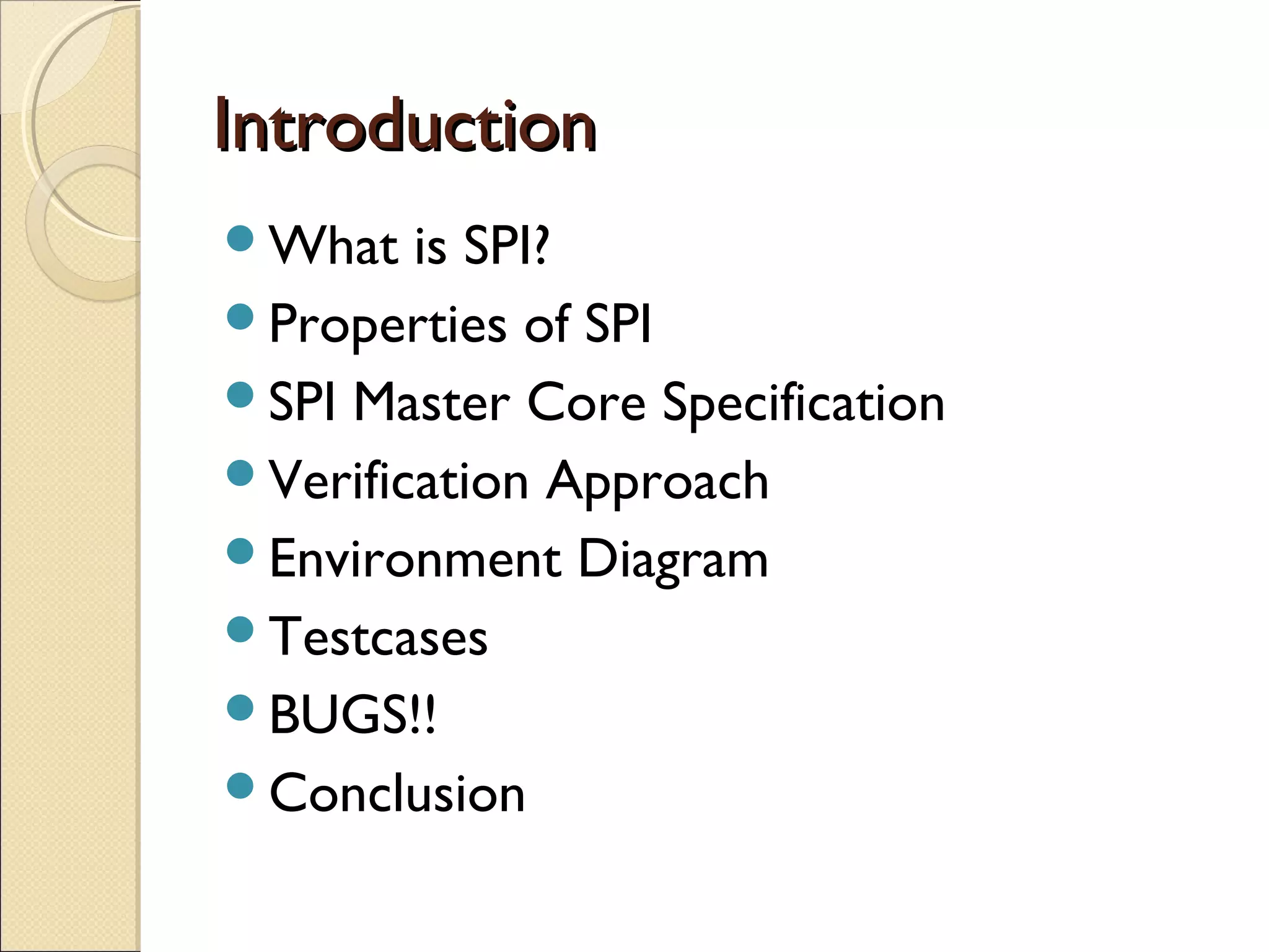 Spi master core verification | PPT