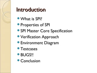 Spi master core verification | PPT