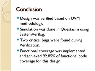Spi master core verification | PPT