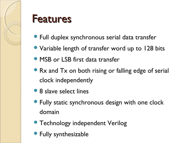 Spi Master Core Verification Ppt