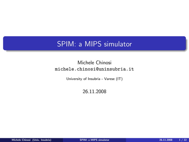 Spim Mips Simulator | PDF