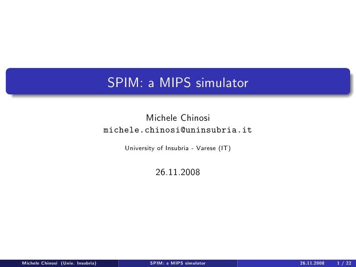Spim Mips Simulator Spim Mips Simulator