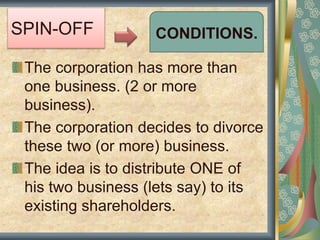 Spin off and split-off | PPTX