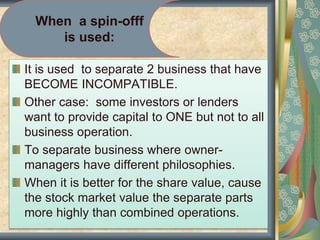 Spin off and split-off | PPTX