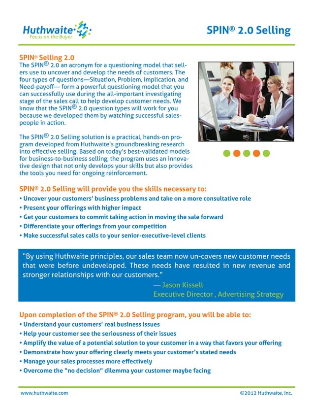 SPIN 2.0 Solution Sheet | PDF | Sales | Business