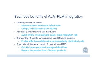 The benefits of ALM and PLM Integration | PDF