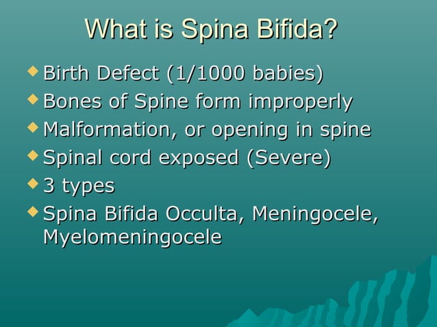 Spina Bifida presentation | PPT