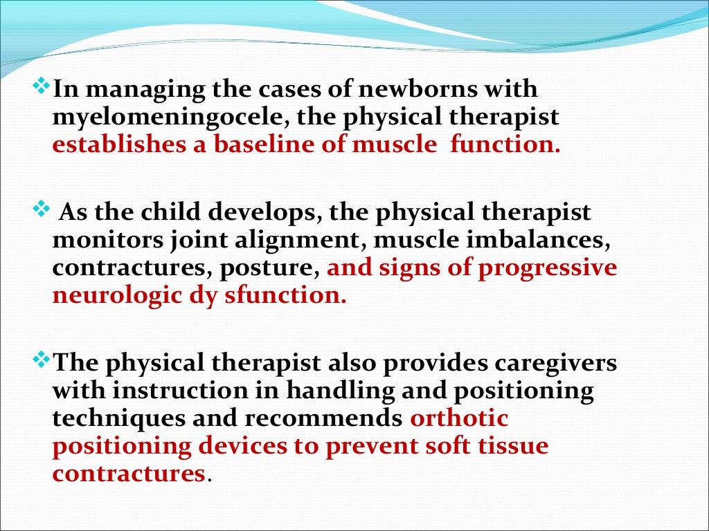 Spina bifida and physiotherapy