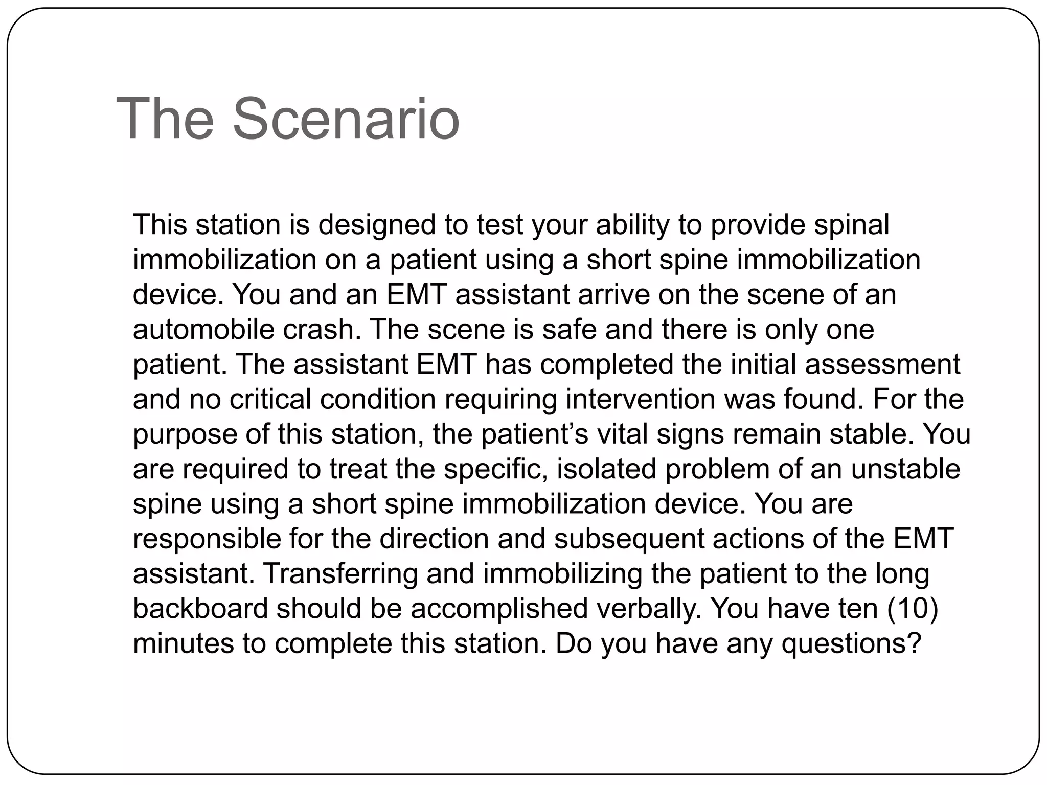 Spinal immobilization seated | PPT