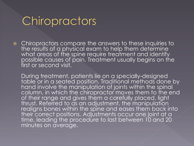 Spinal Adjustments: What to Expect from a Chiropractic Visit | PPT