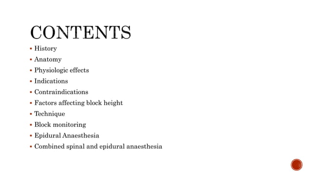 Epidural and spinal anesthesia are types of regional anesthesia that ...