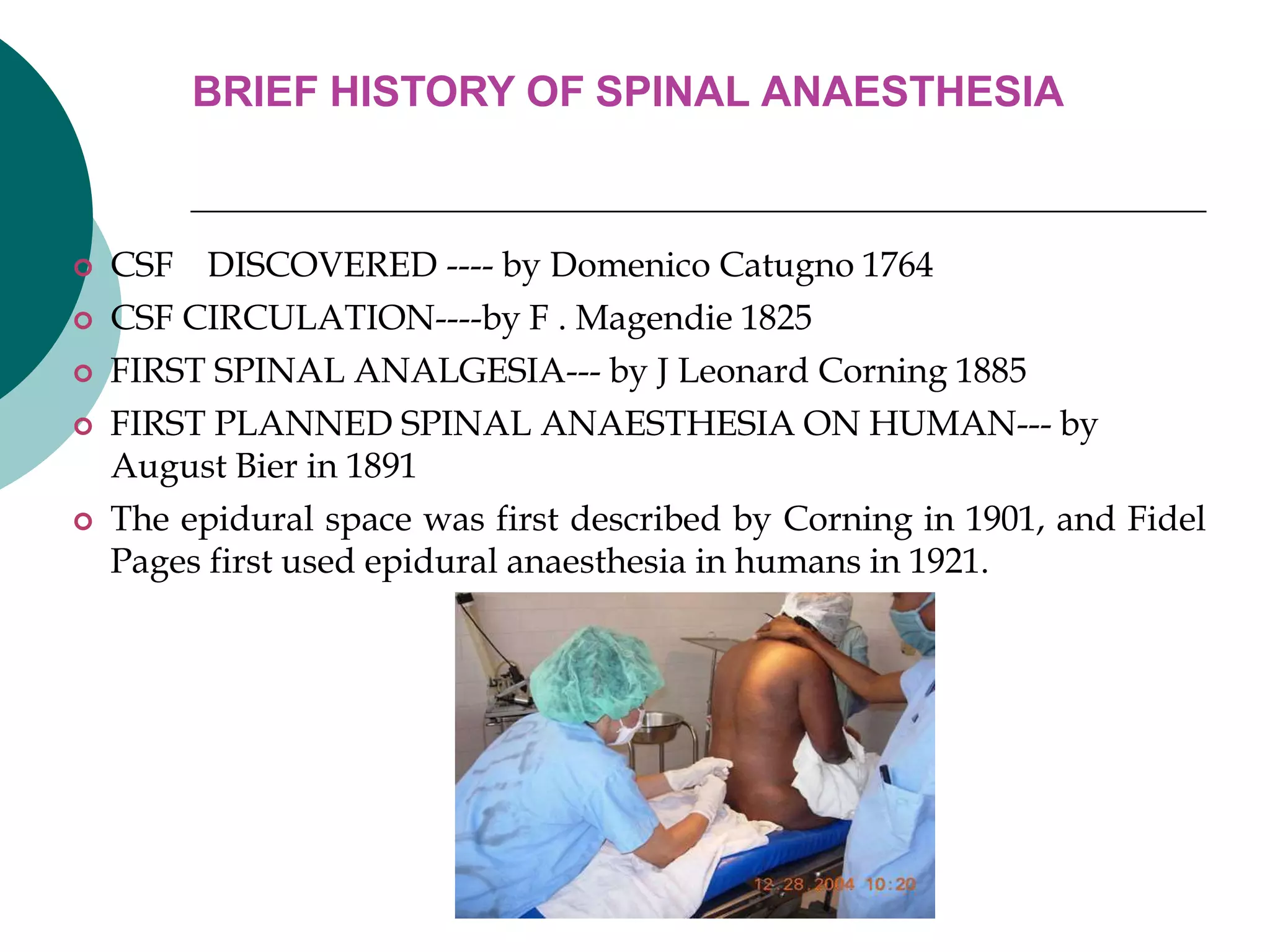Spinal Anaesthesia. by Dr. Shailendra | PPT