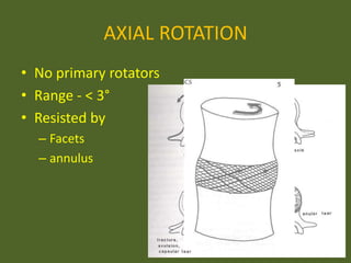 Spinal anatomy and biomechanics | PPTX