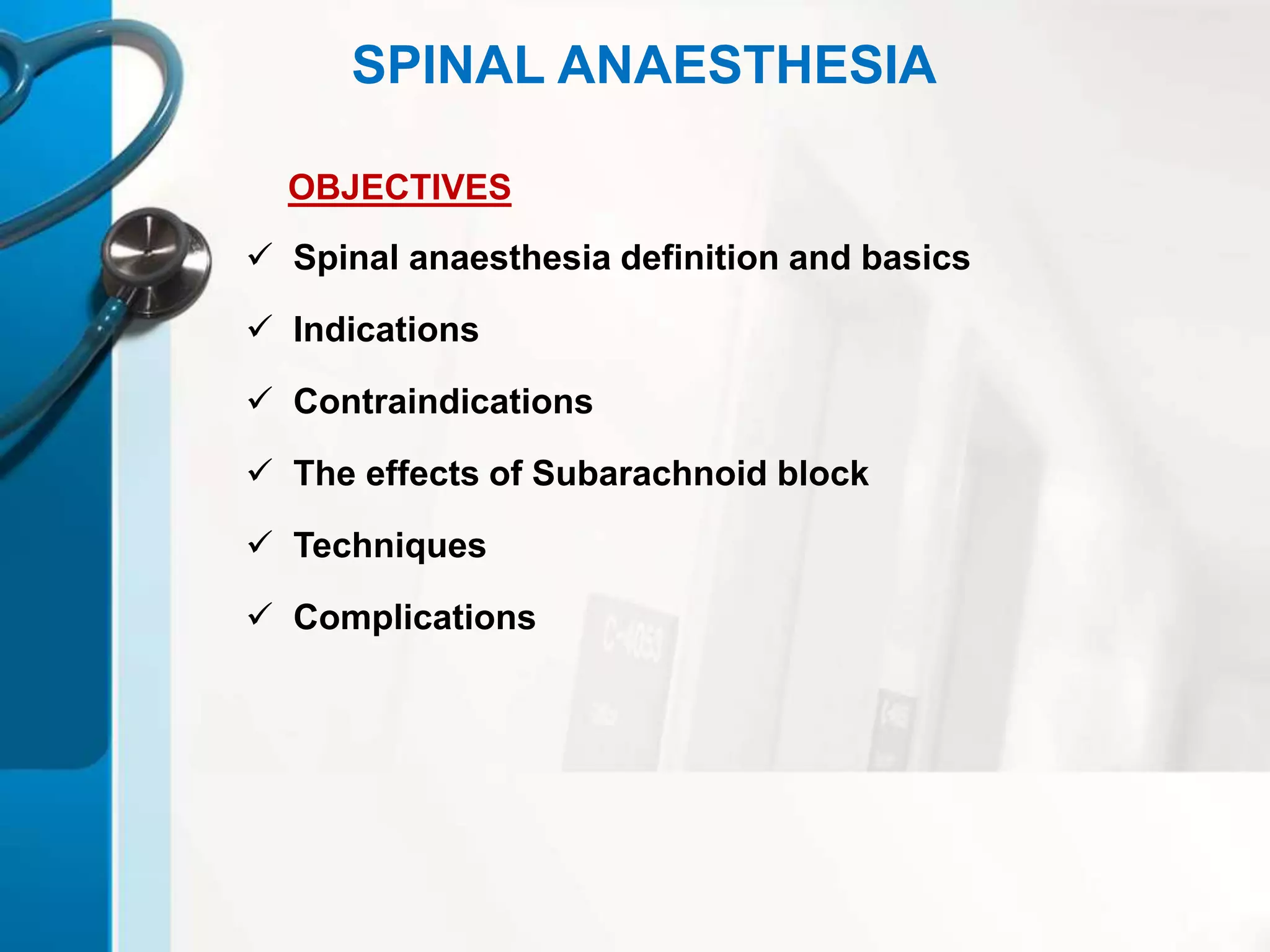 SPINAL AND EPIDURAL ANESTHEISA by Dr.Sravani Vishnubhatla | PPTX