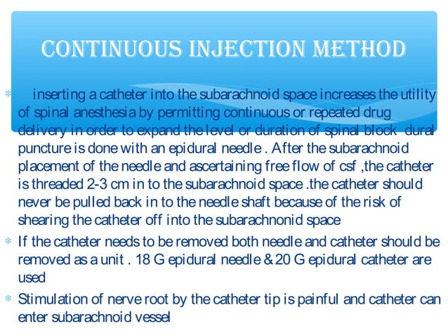Spinal anesthesia | PPT