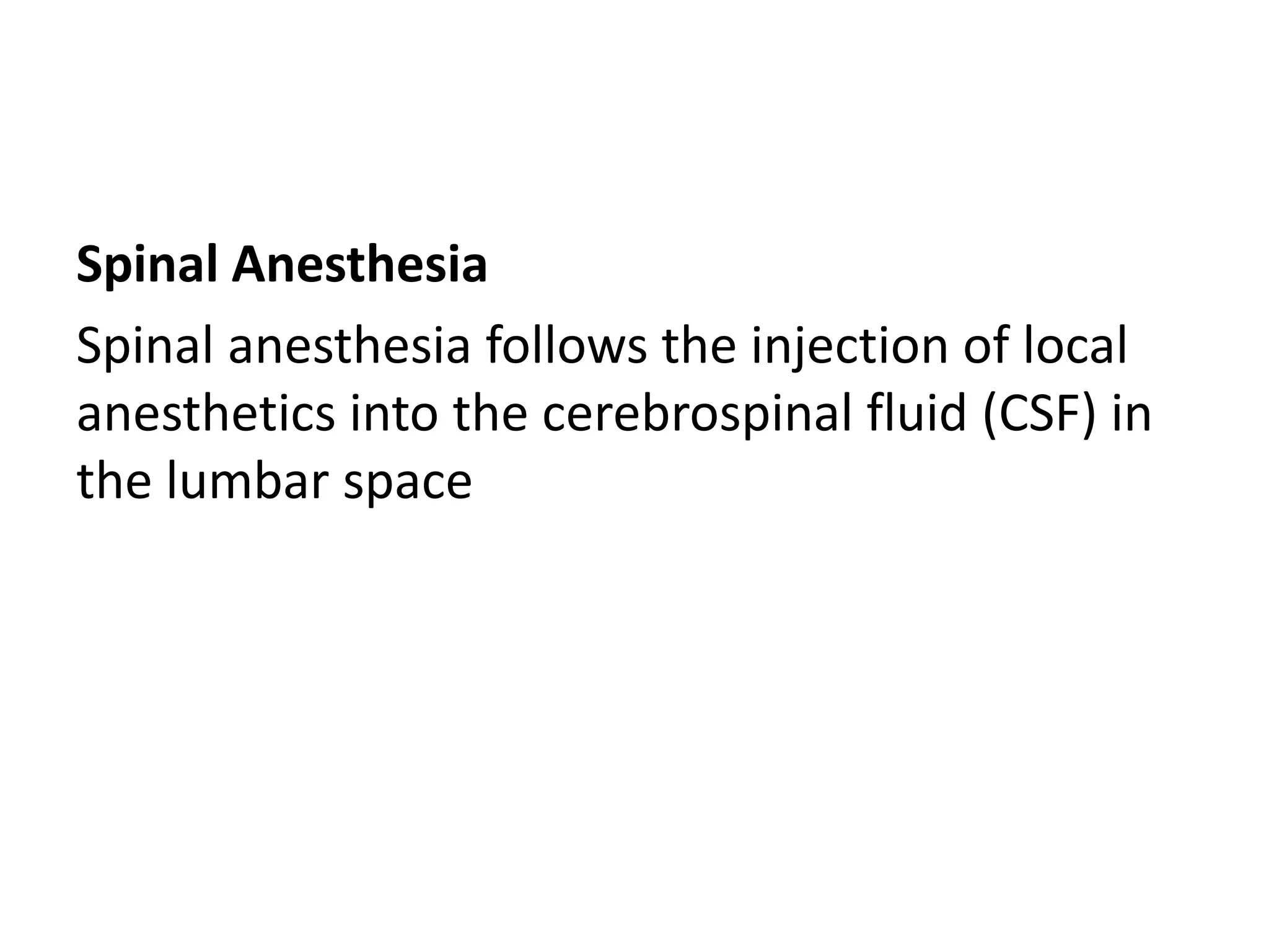 Spinal anesthesia | PPTX