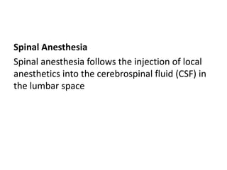 Spinal anesthesia | PPTX