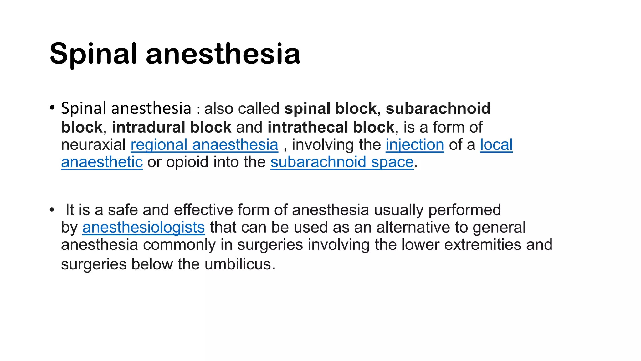 spinal anesthesia | PPT